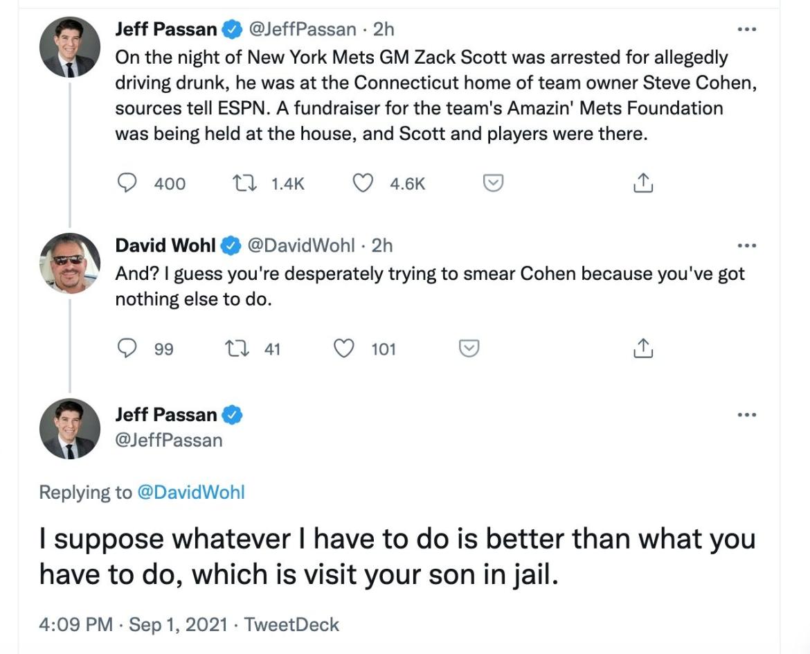 ESPN's Jeff Passan Interacts With Jacob Wohl's Dad | Defector