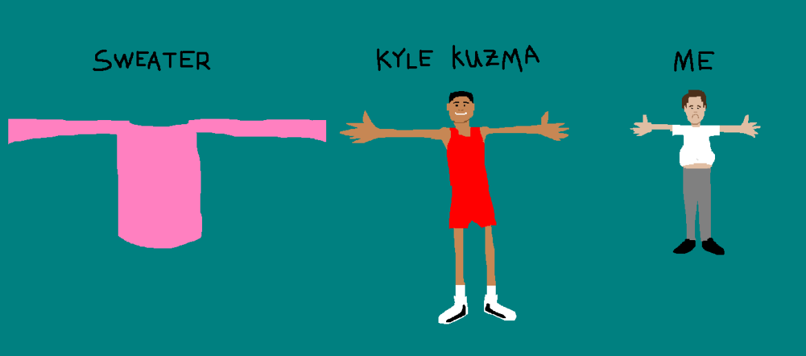 Could My Entire Family Fit Inside Kyle Kuzma's Large Pink Sweater With ...